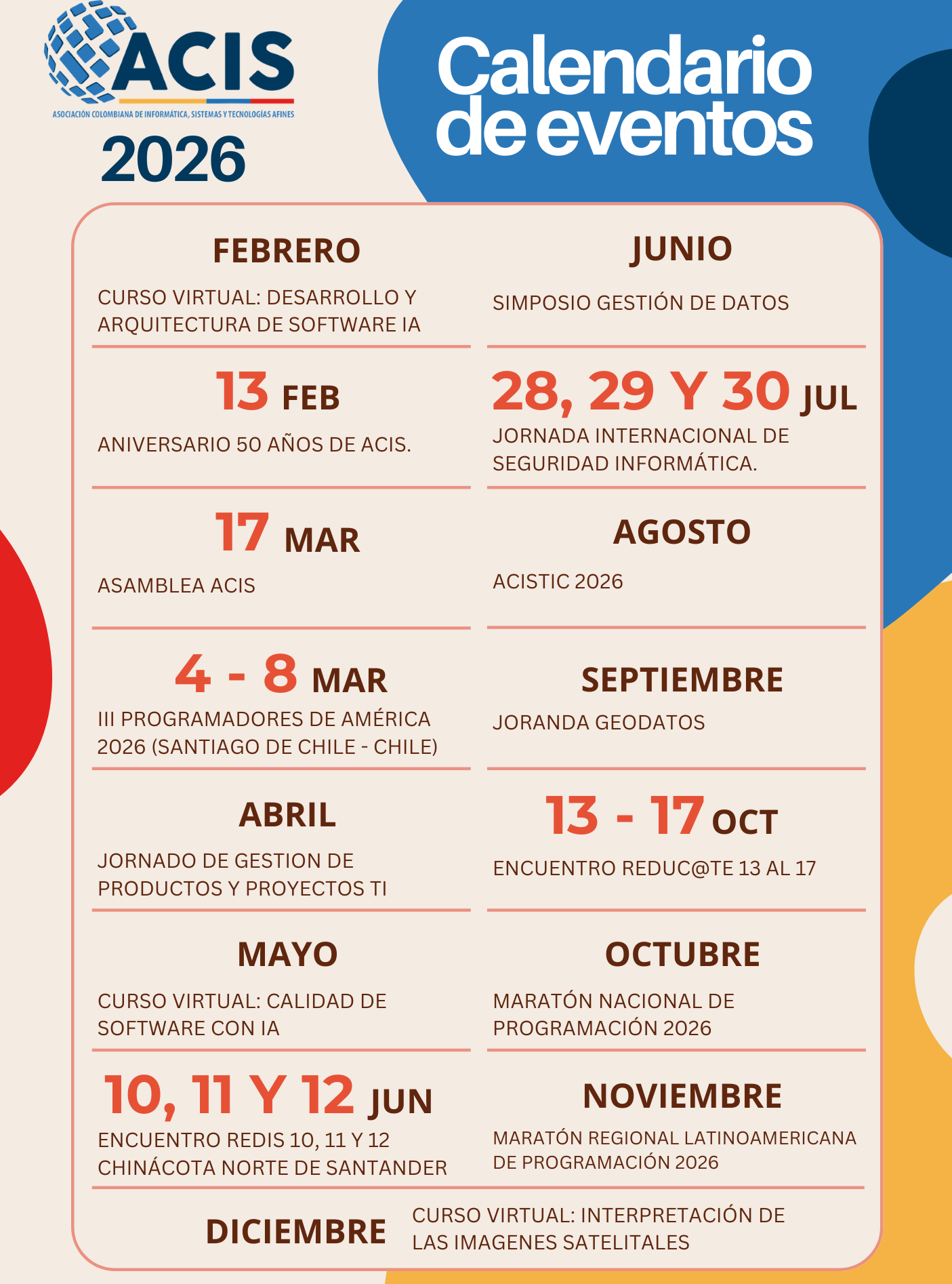 Calendario | ACIS